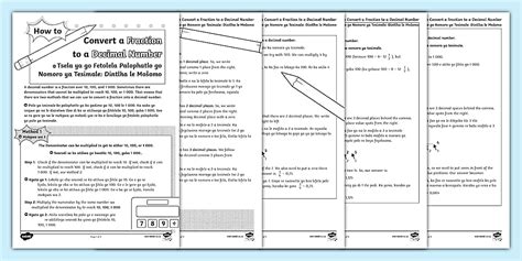 How To Convert A Fraction To A Decimal Number Sepedi