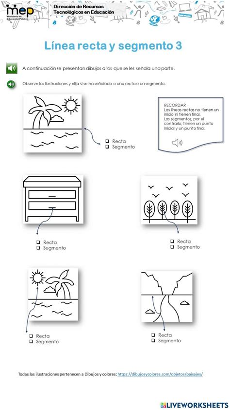 Línea Y Segmento 3 Worksheet Live Worksheets