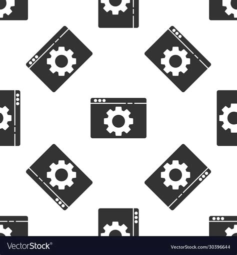 Grey Browser Setting Icon Isolated Seamless Vector Image