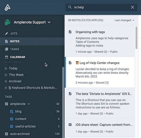 managing tasks across multiple projects with nested tags amplenote