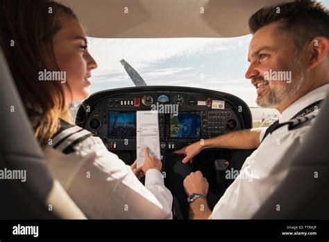 Female Pilot In Airplane Cockpit Hi Res Stock Photography And Images Alamy