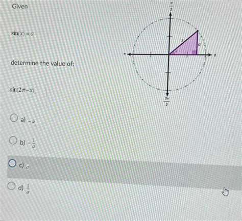 Solved Givensin X Adetermine The Value