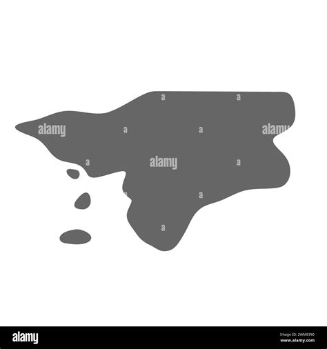 Guinea Bissau Country Simplified Map Grey Stylish Smooth Map Vector Icons Isolated On White