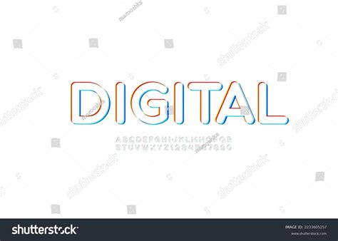 Trendy Digital Font Alphabet Uppercase Letters Stock Vector Royalty Free 2233605257 Shutterstock
