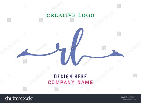 Rl Lettering Logo Simple Easy Understand Stock Vector Royalty Free