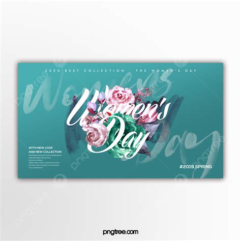 손으로 그린 스타일 현대 패션 여성의 날 축제 꽃 일러스트 웹 배너 템플릿 Psd 다운로드 디자인 자료 다운로드