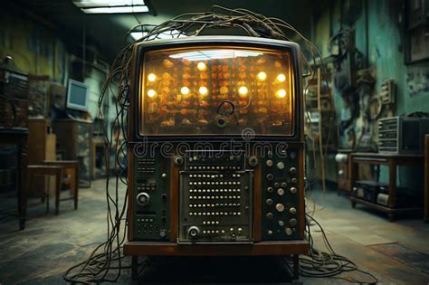 Retro Analog Device With Screen For Industry And Scientific Research And Measurements In The