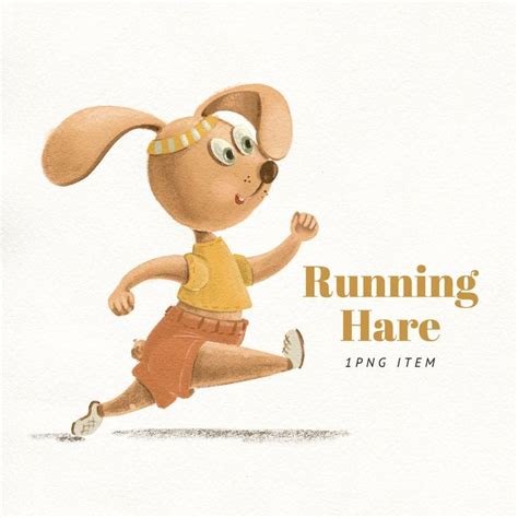 Running Hare Clipart Hare Athlete Clipart PNG Etsy Clip Art Character Design Etsy