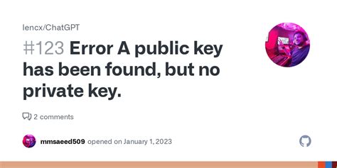 Error A Public Key Has Been Found But No Private Key · Issue 123