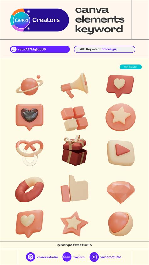 Canva Element Keyword For 3d Design Illustration Set Nae7mqsuuu0 Artofit