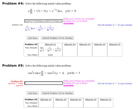 Solved Problem 4 Solve The Following Initial Value