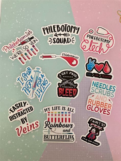 Phlebotomy Ts Phlebotomist T Ideas Phlebotomist Stickers Set