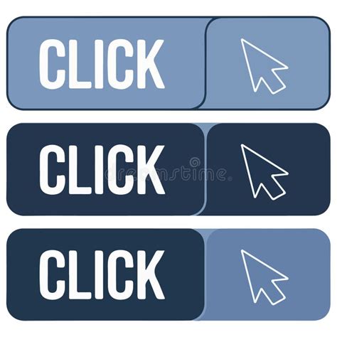 Click Button With Arrow Cursor Vector Design Stock Vector