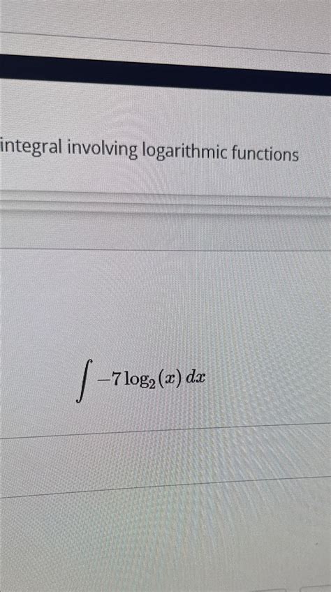 Solved Integral Involving Logarithmic