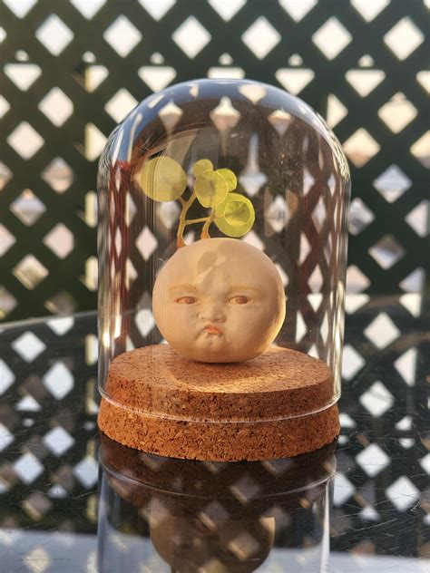 Handmade Air Dry Clay Figure Grumpy Plant Head With Display Base