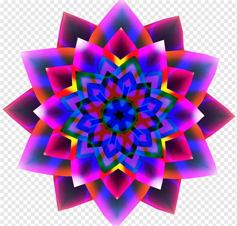 꽃잎 프랙탈 대칭 디지털 아트 꽃 예술 환각 자연 Png Pngwing