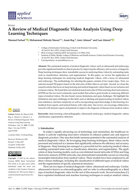 Pdf A Review Of Medical Diagnostic Video Analysis Using Deep Learning