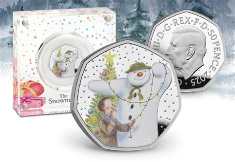 Uk 2025 The Snowman Silver Proof Colour 50p