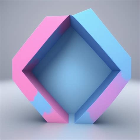 Premium Photo A Colorful Cube With A Blue And Pink Border