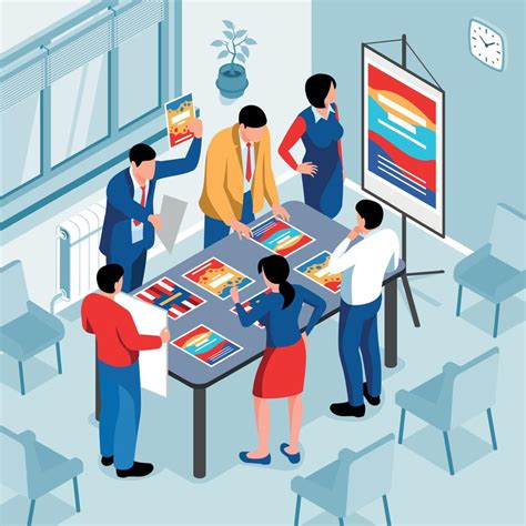 Advertising Agency Office Composition 6846791 Vector Art At Vecteezy
