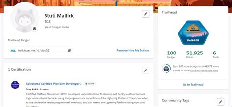 Stuti Mallick On Linkedin Trailhead Salesforcecommunity Salesforce Trailblazer