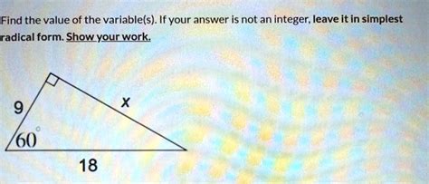 Solved Find The Value Of The Variables If Your Answer Is Not An