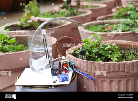 Iot Project Prototype That Waters The Plant By Sensing The Moisture