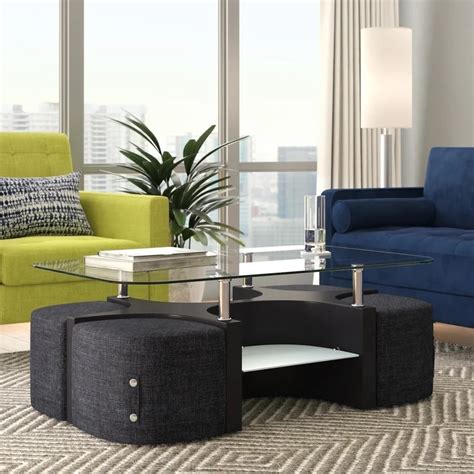 Coffee Table With Stools Underneath Foter