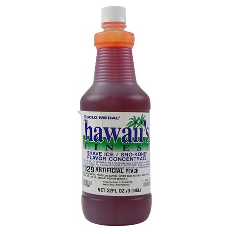 Gold Medal 1029 1 Qt Peach Snow Cone Syrup Concentrate