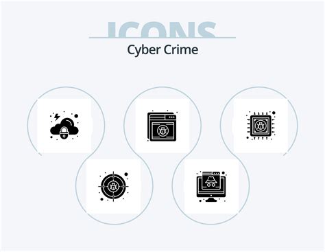 Cyber Crime Glyph Icon Pack 5 Icon Design Web Protection Hacker