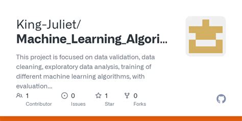 GitHub King Juliet Machine Learning Algorithms This Project Is Focused On Data Validation
