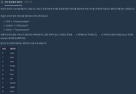 [python 46]숫자 문자열과 영단어