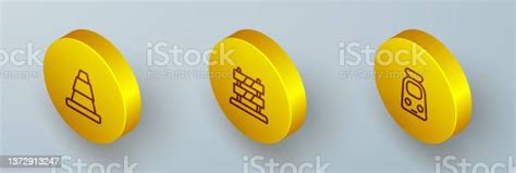 등분성 선 교통 콘 철도 선의 끝 기차와 아이콘을 설정합니다 벡터 3차원 형태에 대한 스톡 벡터 아트 및 기타 이미지 3차원 형태 가리기 건설 산업 Istock