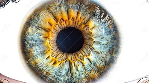 Detalle De Un Iris Ocular Humano Con Colores Vivos Y Patrones