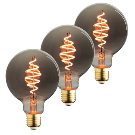 Set Van Led Lampen E Staps Dimbaar Watt K Extra Warm Wit Globe Mm Smoke