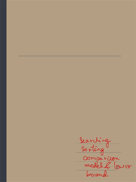 Searching Sorting Comparison Model And Lower Bound Pdf