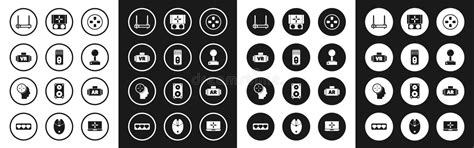 Set Gamepad Computer Virtual Reality Glasses Router And Wi Fi Signal Joystick For Arcade