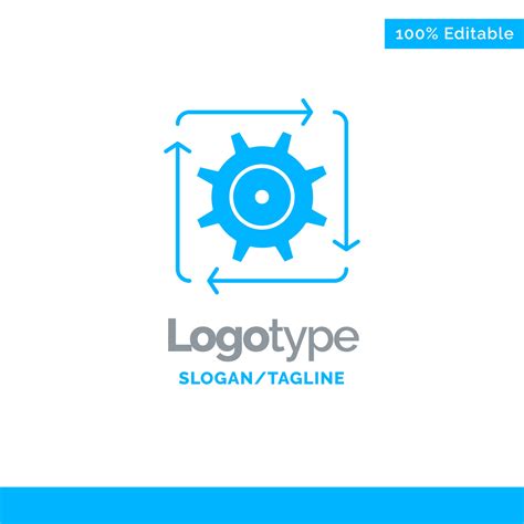 Workflow Automation Development Flow Operation Blue Solid Logo Template