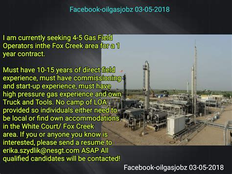 Gas Field Operators 5 Vacancies