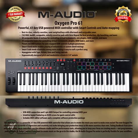 Jual M Audio Oxygen Pro 61 61 Key Usb Powered Midi Controller Shopee Indonesia