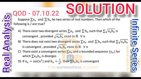 Real Analysis Jam Solution Qod 071022 Csir Net Solution Infinite