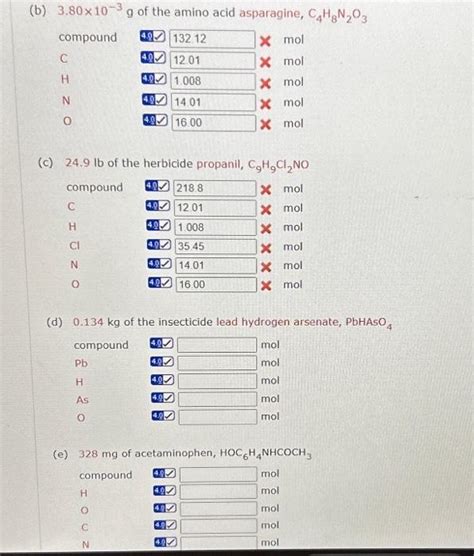 Solved Determine The Number Of Moles Of The Compound And Chegg Com