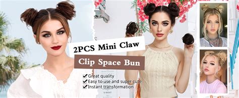 Bogsea 2pcs Space Bun Hair Piecesmini Claw Clip In Hair