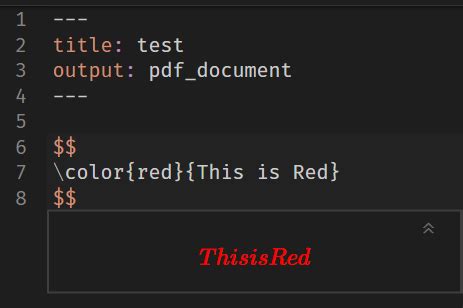 Rstudio RMarkdown Chunk Output In Console Preview Does Not Display Latex Option Textcolor