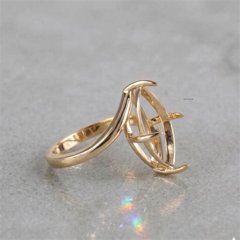 Marquise Shape Semi Mount Ring In 14k Yellow Gold Minimalist Engagement