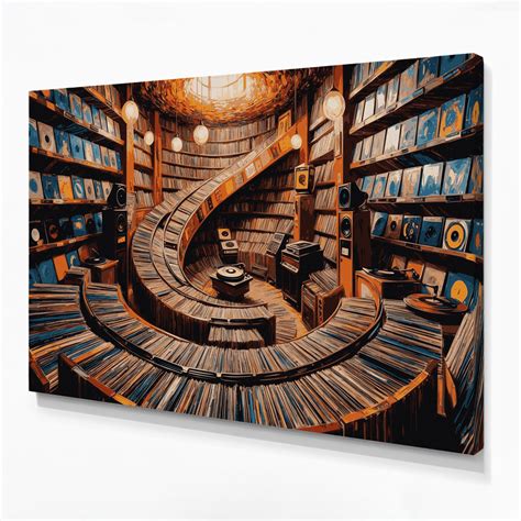 Dakota Fields Music Record Store Aesthetic Brown Canvas Wall Art Wayfair