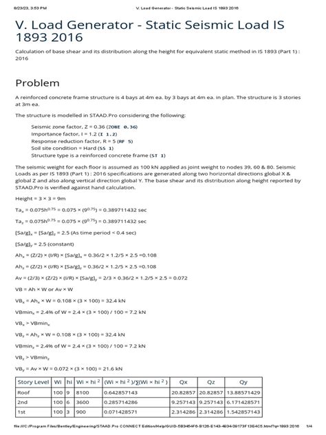 static seismic load is 1893 2016 pdf computer science computing