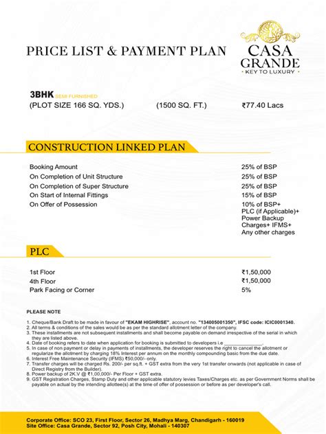 Casa Final Price List1 Pdf Economies Taxation