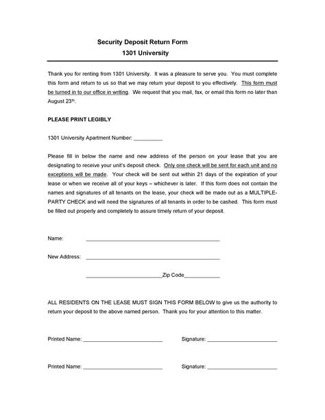 Security Deposit Demand Letter Template