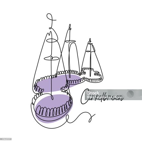 코펜하겐 연속 선 그림입니다 서클 브릿지 덴마크의 현대 건축 덴마크 코펜하겐의 세계적으로 유명한 장소 미니멀한 한 줄 벡터 인쇄